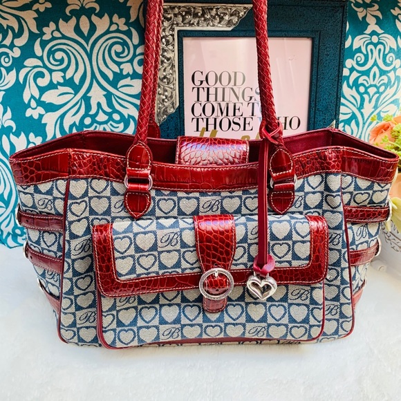 Brighton | Bags | Brighton Signature Heart Canvas Logo Handbag | Poshmark